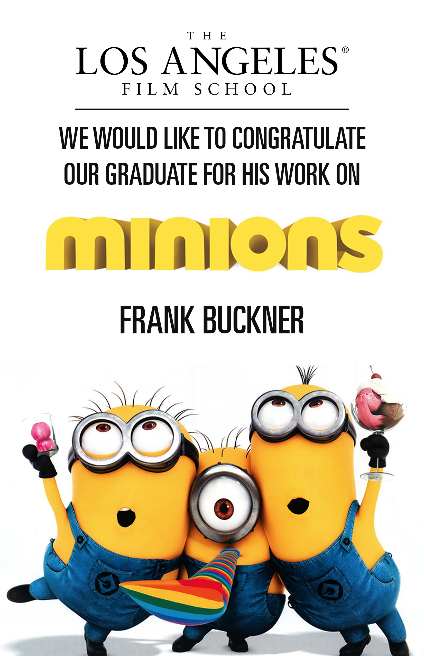 Recording Arts grad worked on Minions